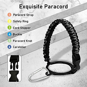 XccMe Kids Stainless Steel Water Bottle,16oz Kids water bottle for School,Insulated Kids Thermos with Straw Lid,Silicone Boot,16 Personalize Dinosaur Stickers and Paracord Handle(Red)