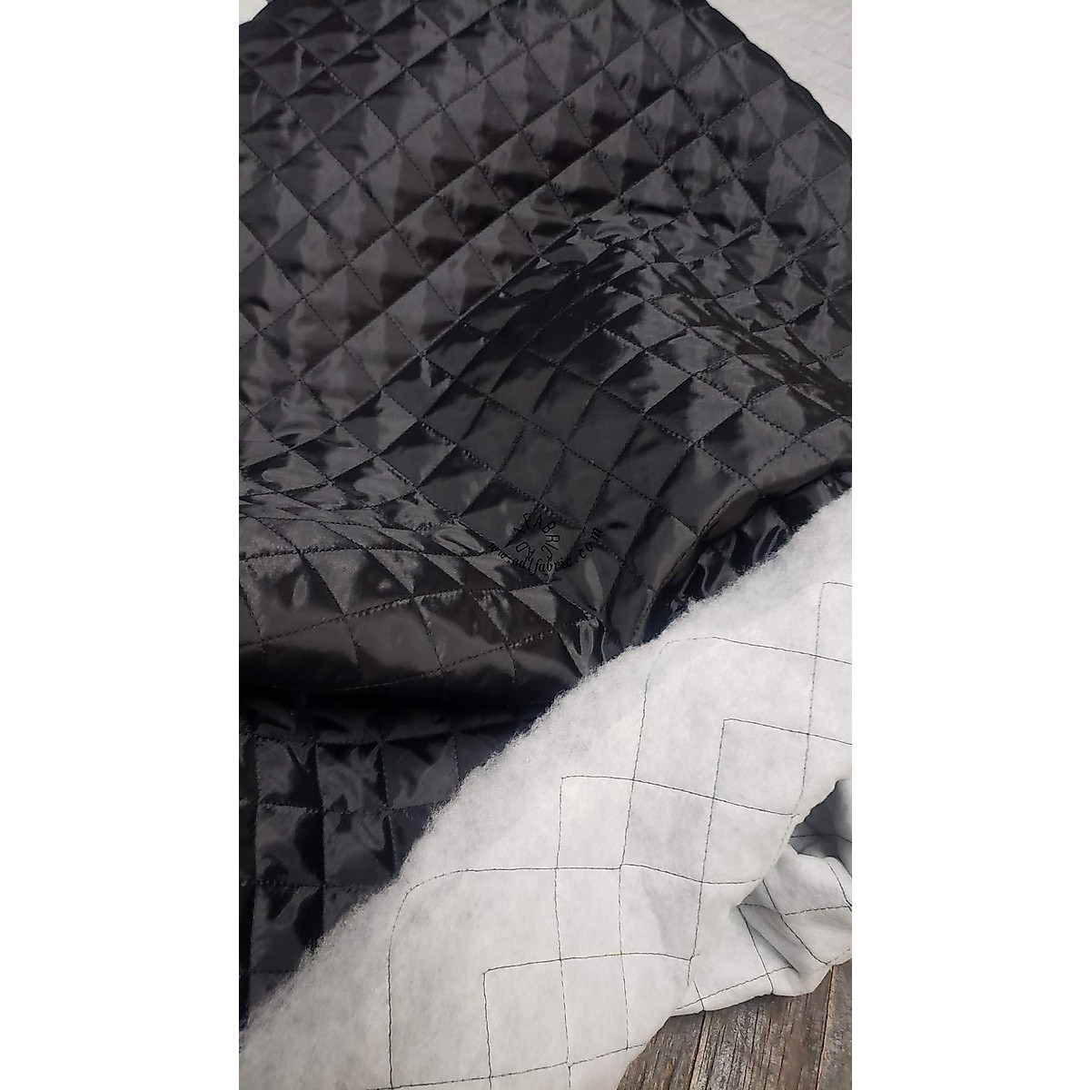 AD FABRIC, Polyester Quilted Padded Lining Fabric Black, 60" Wide, Sold by Yard, in Yards Continuous.