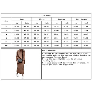 chouyatou Women's Turtleneck 2 Piece Outfits Ribbed Knit Sweater Midi Pencil Skirt Set (Small, Black)