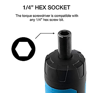 Neiko 10574A 1/4” Drive Torque Wrench Screwdriver Set, 30 Pieces of S2 Steel Philips, Hex, Slotted, and Torx Bits, 10 to 60 Inch-Pounds Torque Adjustment Range, Firearms Accurizing and Gunsmithing