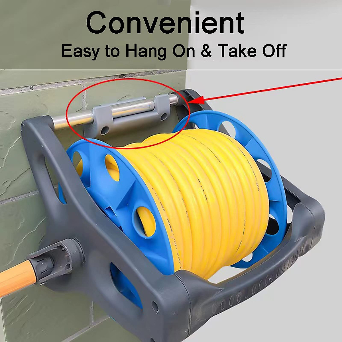 Water Hose Reel Wall Bracket PVC Plastic Garden Hose Reel Holder Wall Mount with 4 Screws & Plugs Easy Installation Hose Reel Hanger for Holding Diameter 0.78inch/2cm