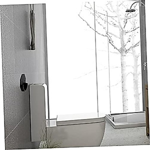 Alipis 1 Set Shower Curtain Holder Shower Curtain Hook Round Curtain Rods Shower Curtain Holders Curtain Rod Holder Simple Rod Holder Curtain Rod Mounts Abs Large Hanging Bracket Black