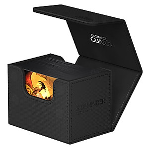Ultimate Guard Sidewinder 80+, Deck Box for 80 Double-Sleeved TCG Cards, Black, Magnetic Closure & Microfiber Inner Lining for Secure Storage