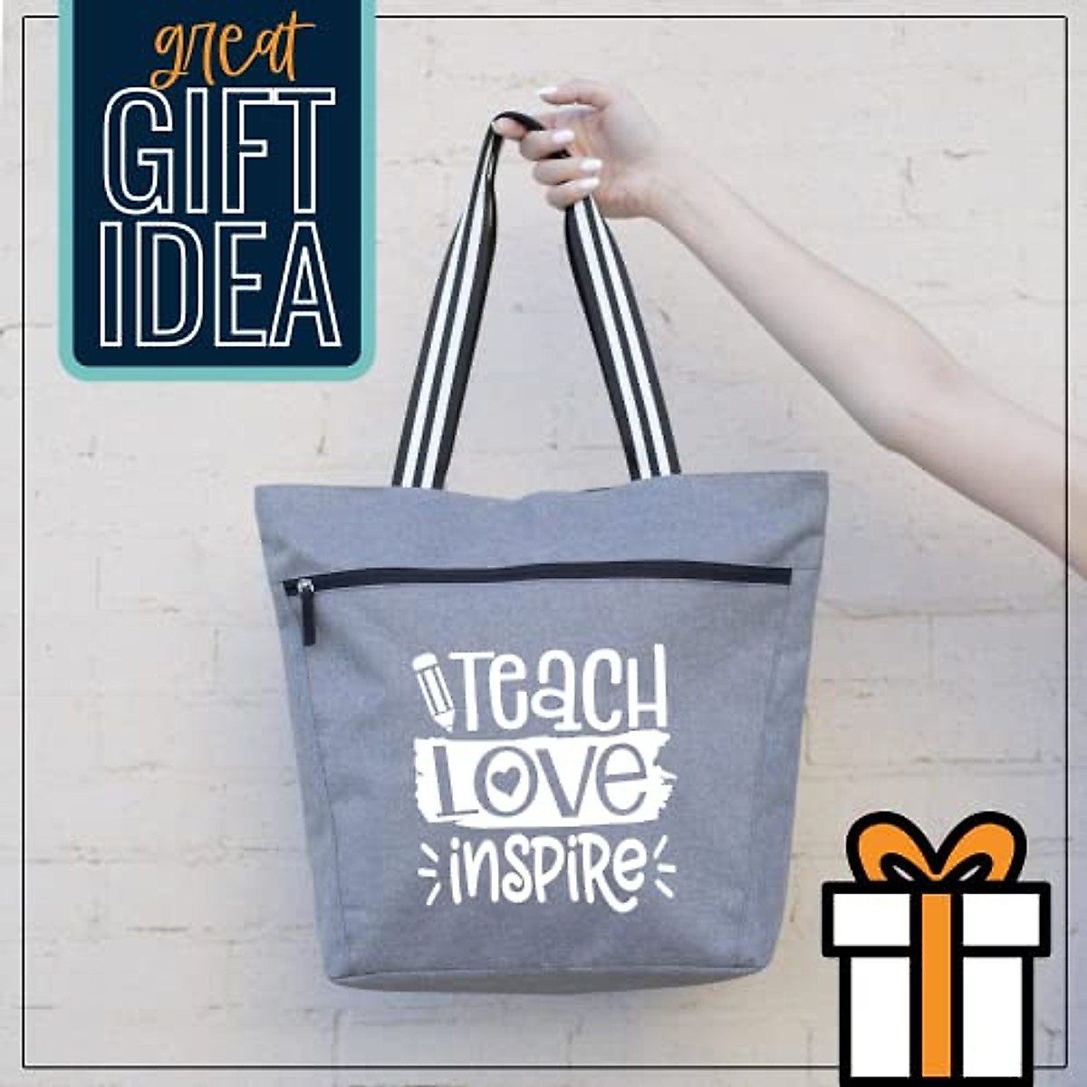 Brooke & Jess Designs Teacher Tote Bag for Work - Teacher Handbag Gifts for Women, Teacher Bag Best Teacher Appreciation Gift