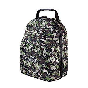 Thorza 6 Hat Travel Case for Baseball Caps, Trucker, and Flat Brim Hats - Hard Side Storage and Protection Case - Dust Proof Carrier with Carry Handle and Shoulder Strap - Camouflage