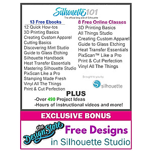 Silhouette Cameo 4 Plus Cutting Mat Standard Tack 3 Pack with Silhouette 101 Guide and Bonus Designs