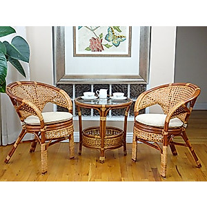 Pelangi Handmade Rattan Dining Wicker Chair W/Cushion, Colonial
