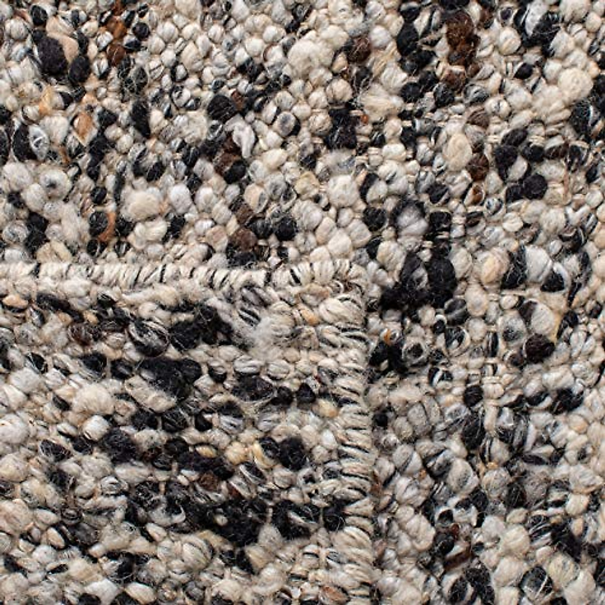 SAFAVIEH Natura Collection Area Rug - 8' x 10', Beige & Grey, Handmade Wool, Ideal for High Traffic Areas in Living Room, Bedroom (NAT263F)