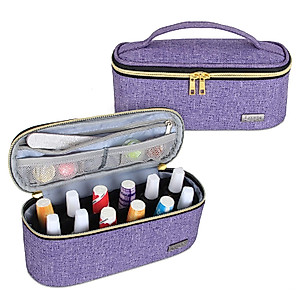 LUXJA Nail Polish Organizer - Holds 12 Bottles (15ml - 0.5 fl.oz), Nail Polish Case for Polish and Small Tools, Purple