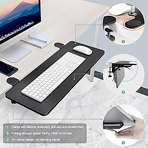 Vaydeer Ergonomic Desk Extender for Keyboard Foldable Keyboard Tray Desk Organizer