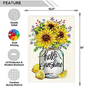 Garden Flag Sunflowers Summer Outdoor Yard Flags for Garden Decor Double Sided 12.5X18 Inch (04-sunflower)