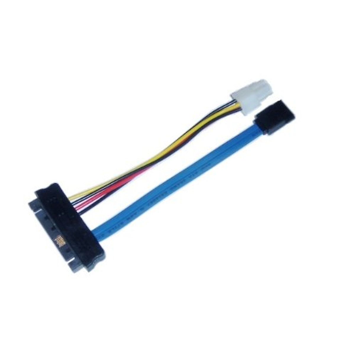 Micro SATA Cables|SAS Male to SATA 7 Pin and Molex 4 Pin Power Cable - 6 Inches