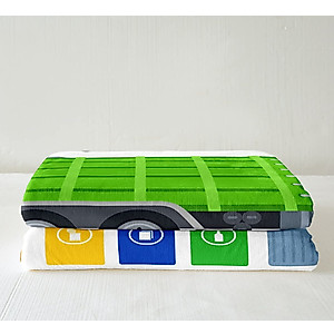 Erosebridal Kids Garbage Truck Blanket for Boys Room Decor, Green Truck Throw Blankets for Bed, Recycling Trash Can Dumpster Fleece Blanket, Waste Management Vehicle Fuzzy Blanket (40x50 Size)