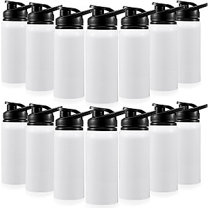 Gandeer 14 Pcs Aluminum Water Bottle 17 Oz Bike Bottles with Snap Lid Reusable Easy Carry Sports cups for Camping Hiking(White)