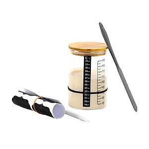 figatia Sourdough Starter Kits Baking Supply Container, Bread Baking, Wide Mouth Sourdough Maker Jar for Kitchen Household