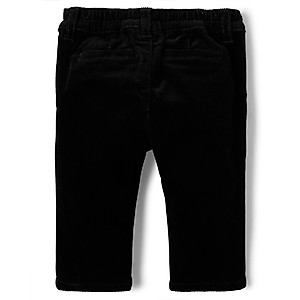 The Children's Place Baby Boys' and Toddler Long Sleeve Button Down Shirt and Chino Pants, 2 Piece Outfit, Red/Black Plaid, 0-3 Months