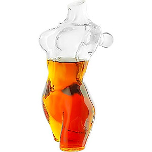 Lady Body Sculpture Whiskey & Wine Decanter Elegant Glass Female Bust Perfect for Home Decoration 750ml by The Wine Savant