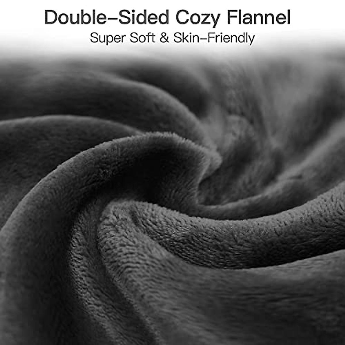 Sunvivi Heated Blanket King Size, Heating Electric Throw Blanket Dual Control, 5 Years Warranty, 10 Heat Settings, 12 Hours Auto Off, Machine Washable, ETL Certified, Overheating Protection, Grey