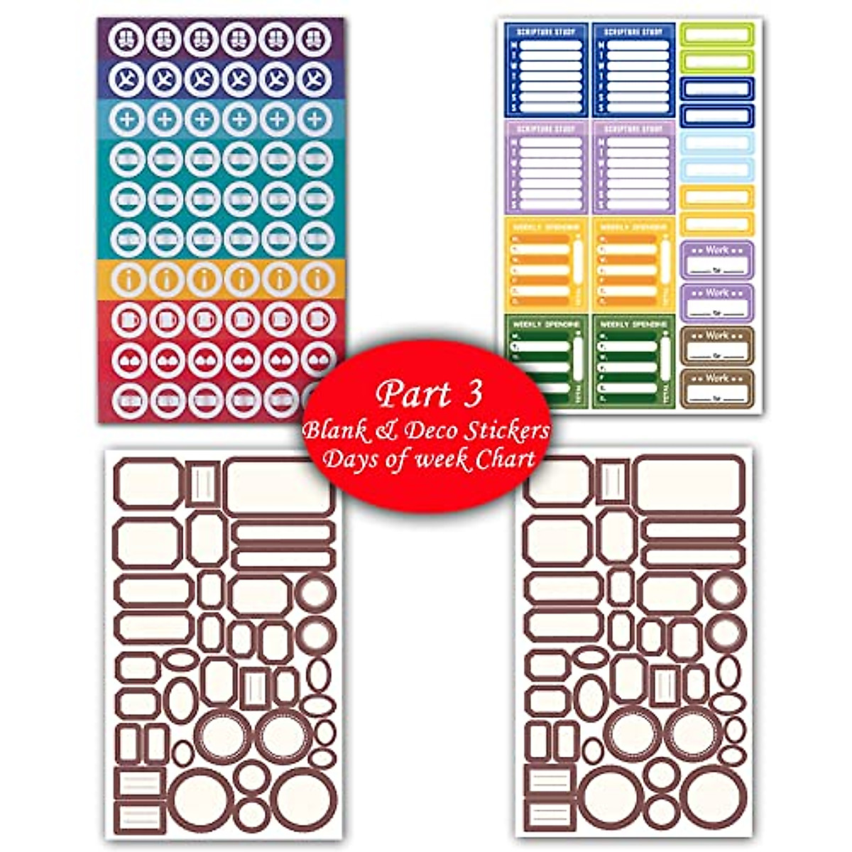 Deselen Happy Planner Stickers, Calendar Planner, Planner Stickers, Aesthetic Calendar Stickers for Teacher Planner, Teacher Stickers, Happy Planner Stickers, (Set of 12 Sheets 725 Stickers)