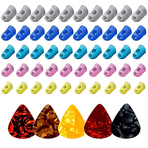 50pcs Guitar Silicone Finger Protection Finger Protector Covers Caps in 5 Sizes