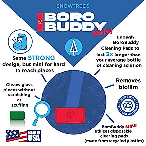 SNOWTREE - BoroBuddy Mini Magnetic Glass Cleaner for Glass Pieces, Bottles, Vases & More - Smaller Design for Tighter Spaces & Smaller Glass Pieces - Easy to Use Double Sided Glass Cleaner (Green)