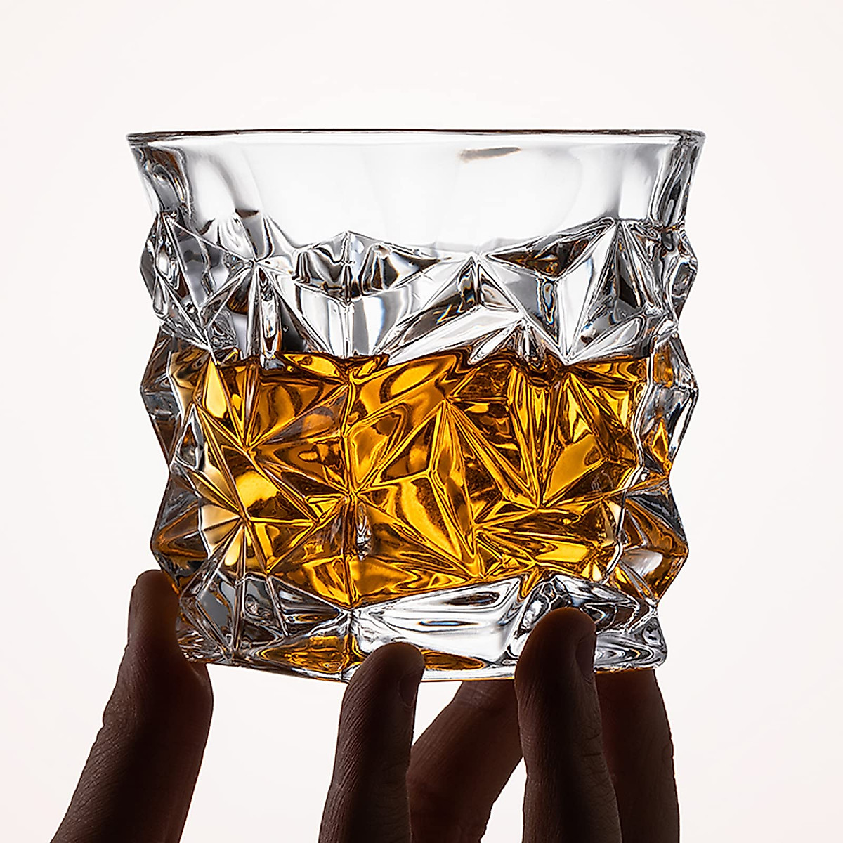 MJZQCD Whiskey Glasses Set of 2, 9 OZ 260ml Old Fashioned Glasses,Bar Glasses, For Scotch Cocktail Rum Cognac Vodka Liquor.Bourbon Glasses, Parties, Bars, Gifts, Restaurants and Home …