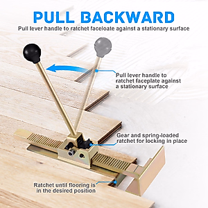 Samger Cast Steel Hardwood Flooring Jack Professional Ratcheting Hardwood Plank Jack Vinyl Flooring Tools for Laminate Flooring Installation Hard Wood Straight Tile Contractor Hand Tool
