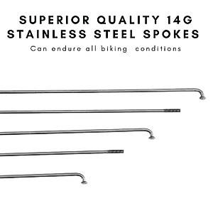 Vincita 36 Pieces 14G J Bend Bicycle Stainless Steel Spokes 254mm - 294mm with Brass Nipples for MTB Wheel Spokes, Ebike, Downhill, Trekking, City Bikes - Replacement/Repair Spokes (262 MM)…