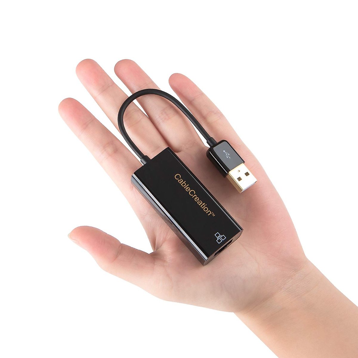 CableCreation USB to Network Adapter, USB 2.0 to 10/100 RJ45 Ethernet LAN Cable Compatible with Windows 10/8.8/8/ 7, macOS X, Black