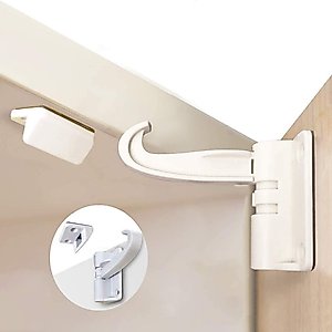 WeTest Invisible Design 5 Pack Kitchen Cabinet Locks - Child Safety Baby Cabinet Locks - No Drilling Screws for Latches and Drawers, 3M Adhesives (LJ-ZXS-120206)