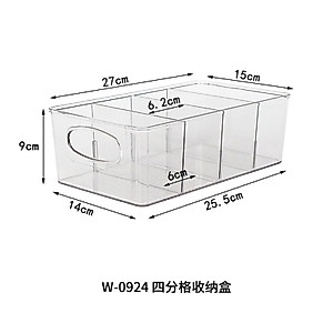 Generic Fridge Organizer Pull-Out Bins with Handles Large Clear Food Container with Removable Dividers Refrigerator Storage box Divided Produce Pantry Kitchen (2pcs)