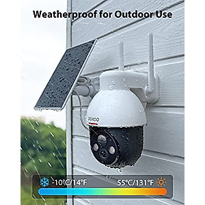 DEKCO Solar Security Camera Wireless Outdoor, 2K Night Vision with Spotlight, Pan Tilt 360° View, 2.4Ghz WiFi, 2-Way Talk, Human Detection, Cloud/SD Video Surveillance DC9E
