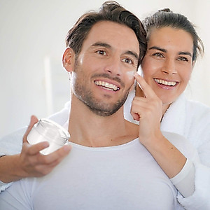 Patelai 4 Pieces Round Clear Wide-mouth Leak Proof Plastic Container Jars with Lids for Travel Storage Makeup Beauty Products Face Creams Oils Salves Ointments DIY Making or Others (Black,1 Ounce)