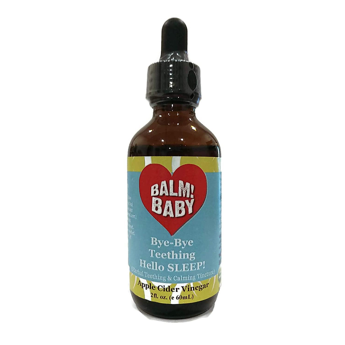 Bye-Bye Teething, Hello Sleep! Natural & Organic Baby Teething Relief & Calming Tincture | Soothes Inflamed Gums, Irritability & Pain – Encourages Sleep | Glass Bottle (Apple Cider Vinegar)