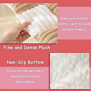 Funnyfuzzy Cream-Coloured Large Plaid Square Pet Mat Bed Couch Cover, Funny Fuzzy Couch Cover, Dog Blankets For Large Dogs, Waterproof Blanket Dog Bed Cover Pet Blanket, For Most Cats Dogs,Pets ( Colo