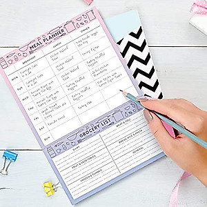 Sweetzer & Orange Meal Planner Notepad and Grocery List | 7x10 inch Pad for Organized Weekly & Daily Planning | Tear-Off Grocery Magnetic Notepad Checklist for Convenient Shopping