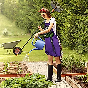 Janmercy 2 Pack Gardening Apron with Pockets Adjustable Garden Apron with Quick Release Pockets for Harvesting Gardening Weeding Waterproof Garden Apron Gardening Gifts for Women Men