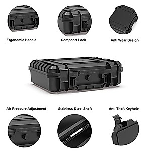 Ant Mag Waterproof Hard Case with Customizable Foam Portable for Camera, Drone, Equipment, Tools, Protective Travel Case for Storage, Carrying, Exterior Size 9.84 * 7.87 * 3inches, Black