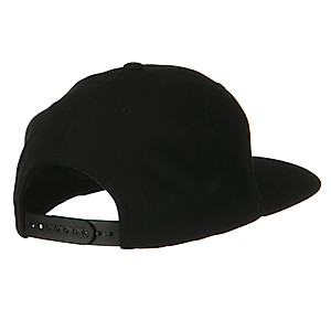 Flexible Wool Blend Prostyle Snapback Cap - Black