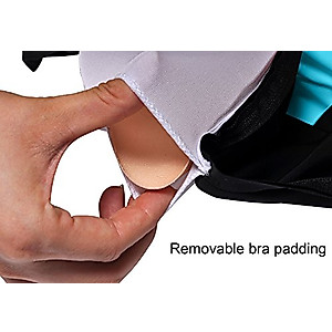 Swimsuit for Women Belloo Short-sleeve Surfing Suit Sun Protection, Lightblue, Large