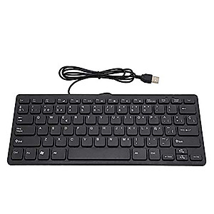 ciciglow Mini Wired Keyboard, 78 Keys Keypad, Portable Ultra Thin Mechanical Gaming Keyboard, Mini USB Wired Office Keyboard for Computer Laptop