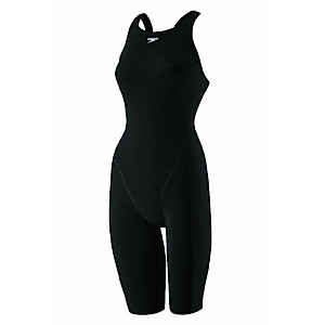 Speedo Women's Swimsuit One Piece Power Plus Kneeskin Solid Adult Team Colors Speedo Black/Black, 40