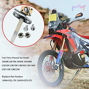 Earlyred Fuel Petcock Valve Gas Tank Shut Off Switch Compatible with Honda XR50R XR70R XR80R XR100R XR100R CRF50F CRF70F CRF80F CRF100F CRF150F CRF230F 16960-GEL-701 16950-GCF-671