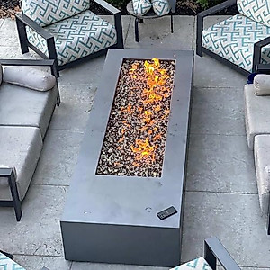 HPC Fire Rectangle Stainless Steel Fire Pit Burner (FRSR-18X9-LP), 18x9-Inch, Propane Gas