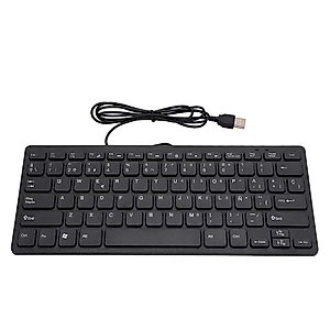 M ugast Wired Keyboard,78 Keys Ultra-Thin Mini Portable USB PC Corded Business Keyboard,Computer Gaming Keyboard for Desktop Computer,Splash-Proof Design,Spanish