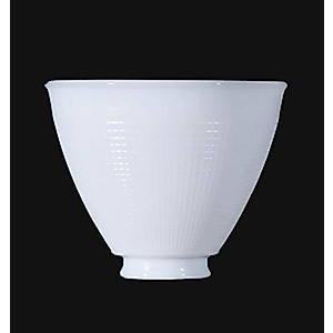 B&P Lamp 6 Inch Top Diameter I.E.S Style White Opal Glass Reflector Shade with Waffle Pattern Glass - Perfect Replacement for Antique Style Floor Lamps