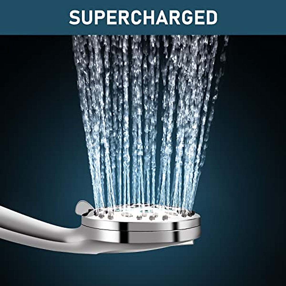 ZYlifemagic High Pressure 10-mode Shower Head With Handheld - Anti-clog Nozzles, Stainless Steel Hose, Cleaning Fuctions For Tubstiles Pets Wall And Overhead Brackets Cleaning -Premium Chrome