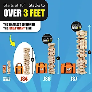 Jenga Giant - Stacks to Over 3 feet - Officially Licensed - JS4