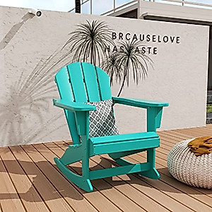 WO Home Furniture Patio Rocking Chair Outdoor Adirondack Rocker Chair (Turquoise)