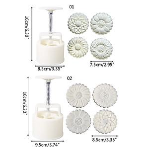 Fogun 200g Flower Shape Plastic Mooncake Molds Mooncake Mold DIY Baking Accessories Kitchen Tools for Mid-Autumn Festival